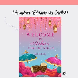Colourful Dholki Welcome Sign Template,digital Download for Dholki Sign ...