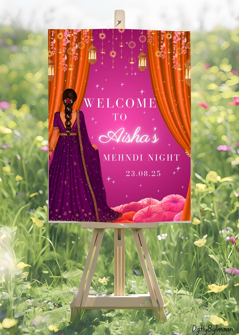 Colourful Mehndi Welcome Sign Template,digital Download for Mehndi Sign ...