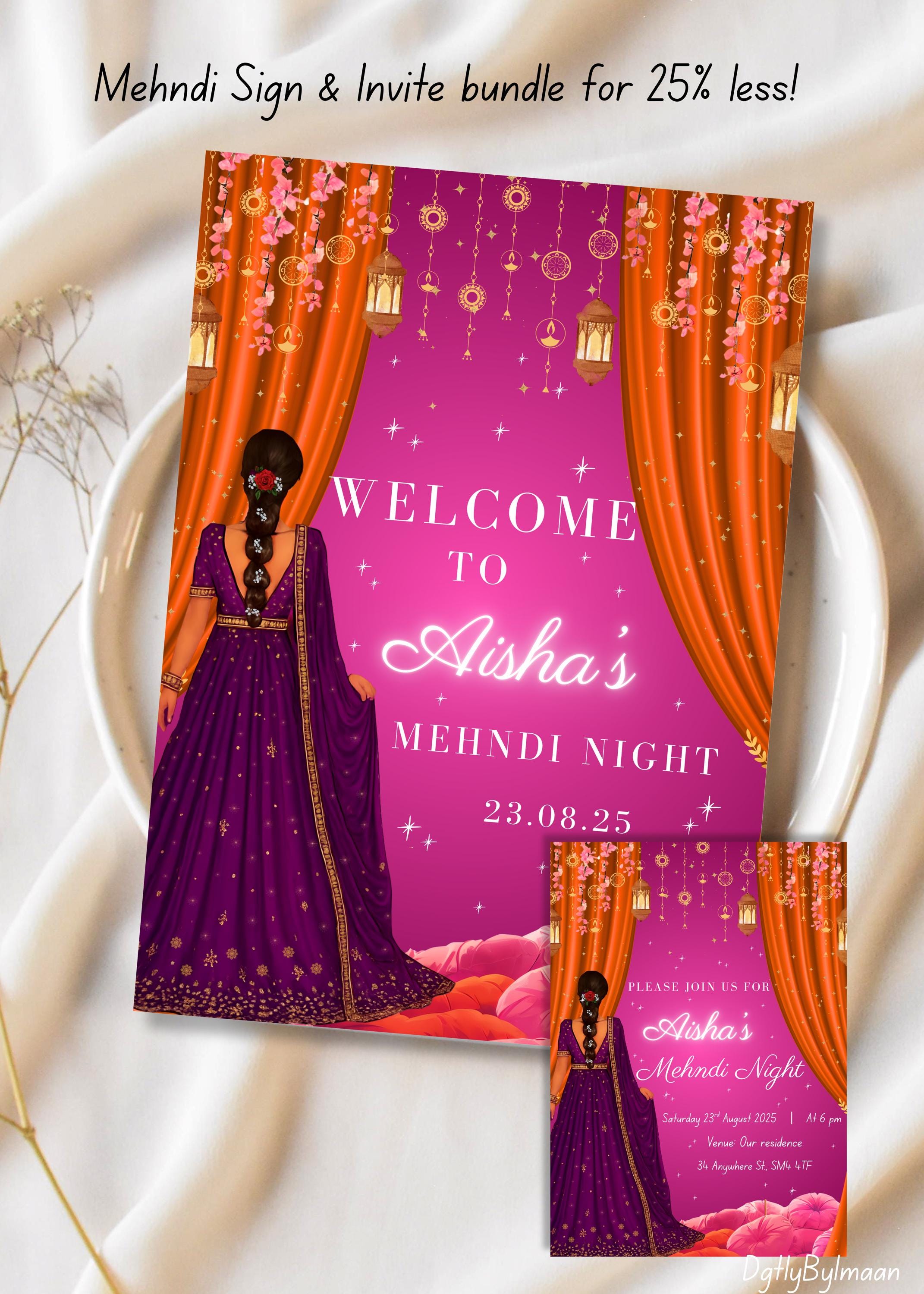 Colourful Mehndi Welcome Sign Template,digital Download for Mehndi Sign ...