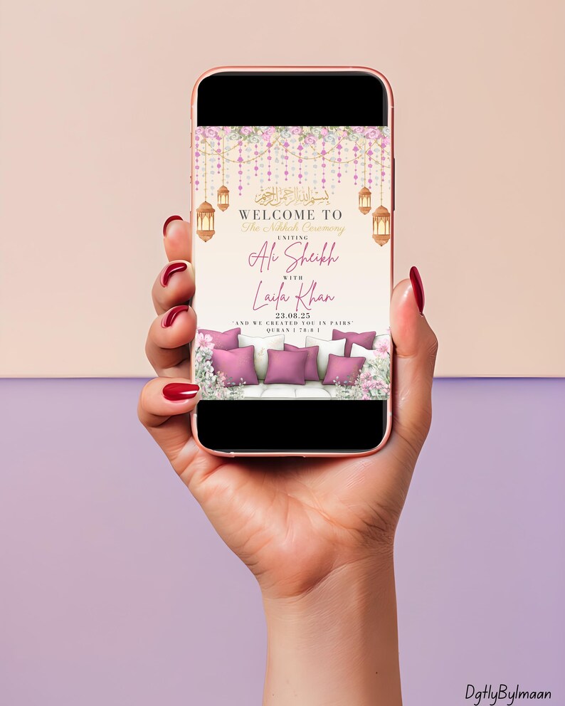 Islamic Nikkah Welcome Sign Canva Template | Nikkah Decor Digital ...