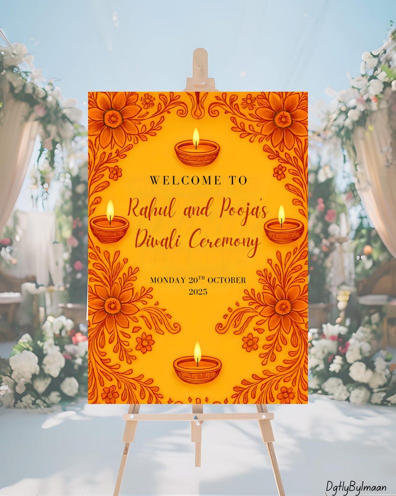 Colorful Diwali Welcome Sign Template| Digital Download Diwali ...