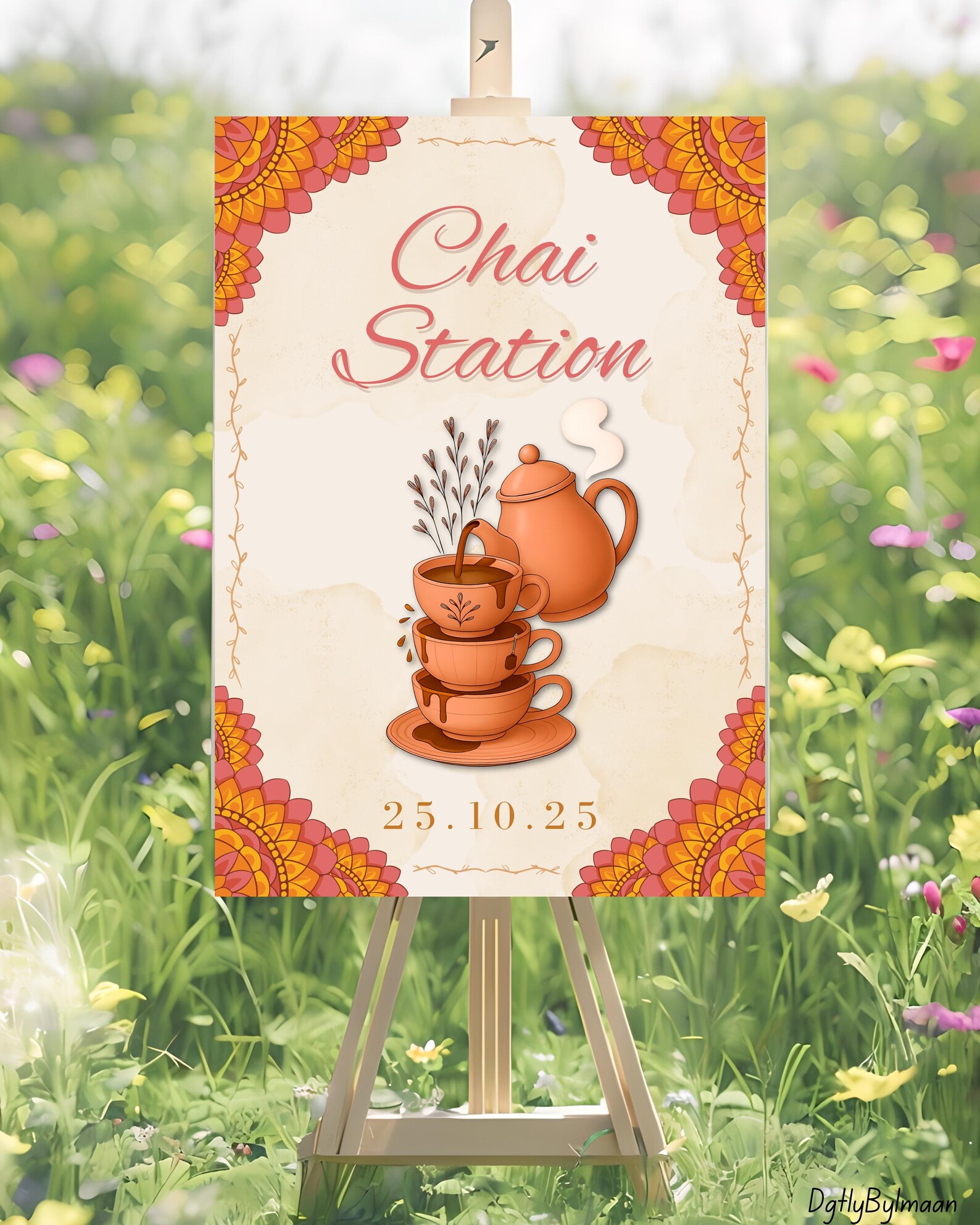 Minimalistic Chai Station Sign Canva Template | Digital Download for ...