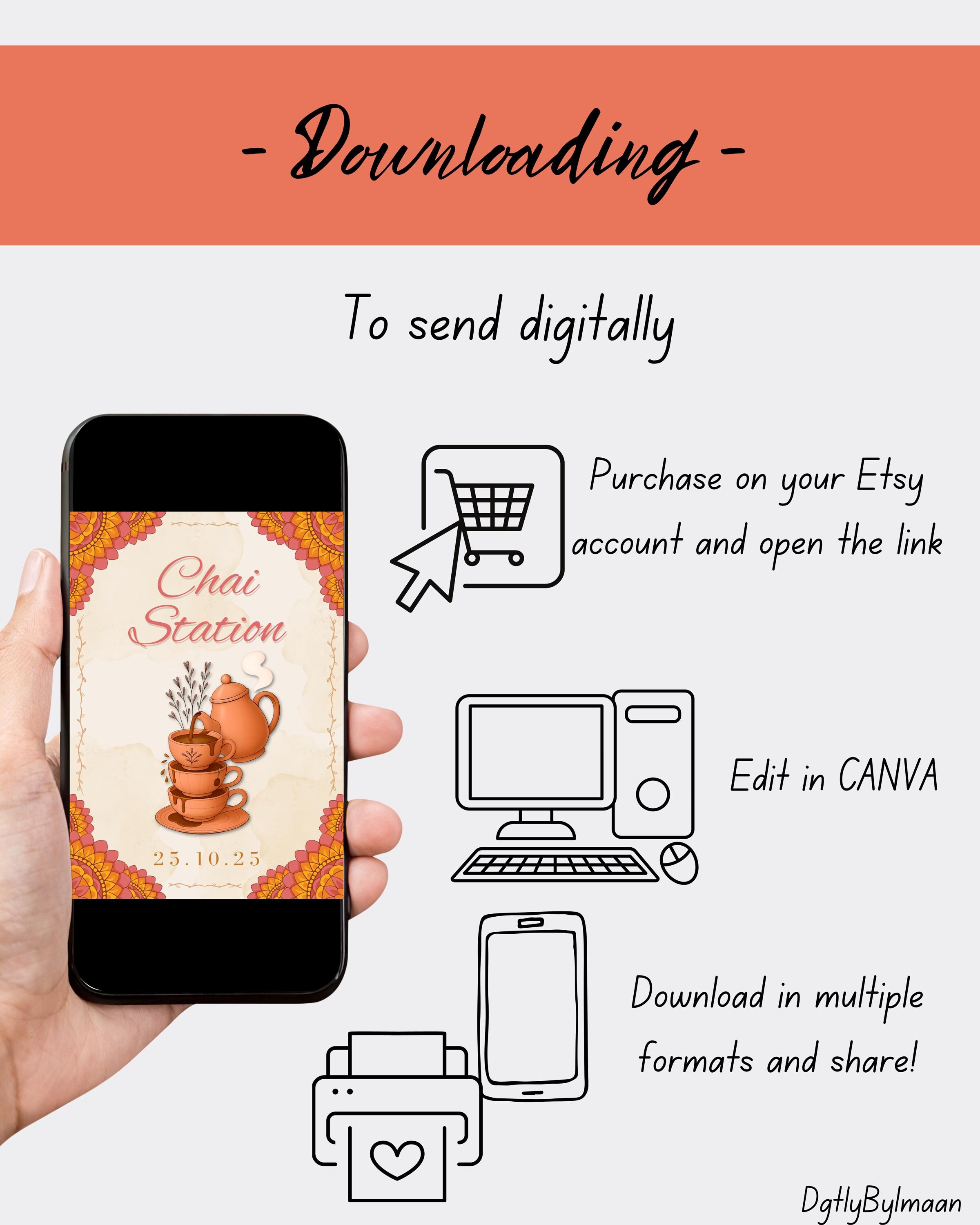 Minimalistic Chai Station Sign Canva Template | Digital Download for ...