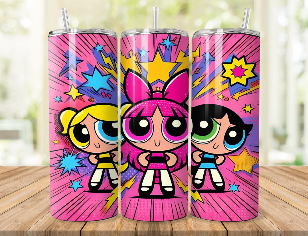 Super Puff Girls Tumbler Design | 20oz Skinny, Cartoon Wrap (digital ...
