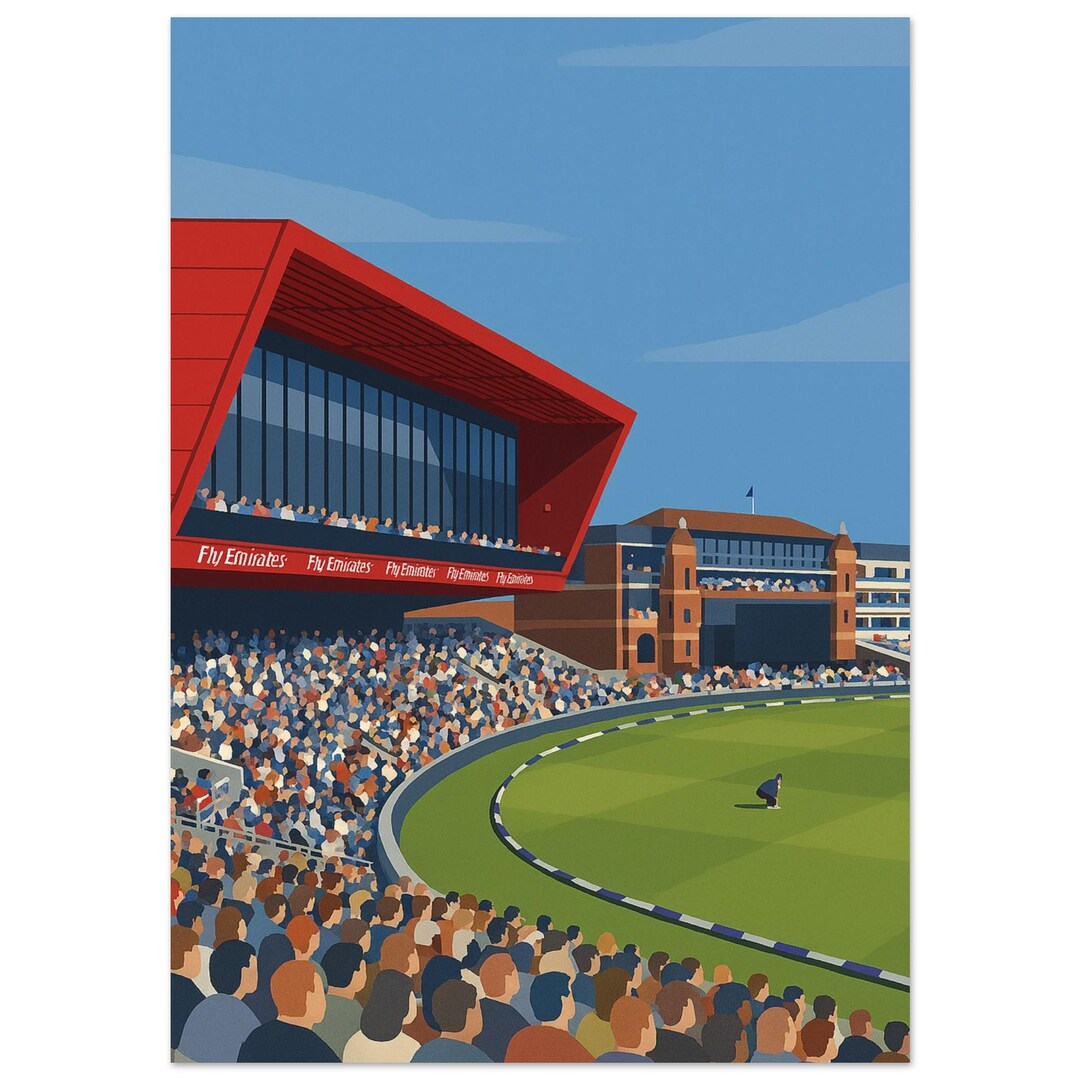 Old Trafford Cricket Ground Poster – Minimalist Art Print | Manchester ...