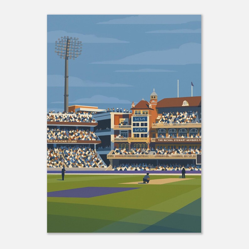 The Oval Cricket Ground Poster – Minimalist Art Print | London Cricket ...
