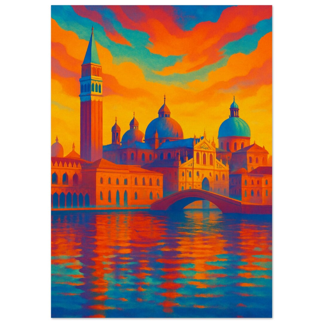 Steampunk Venice Cityscape Poster: Retro-futuristic Canal Art Print - Etsy