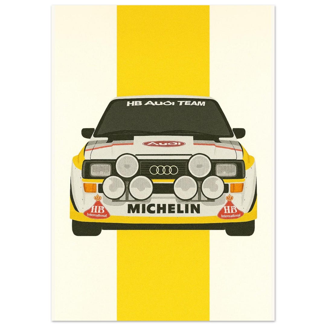 Audi Quattro Rally Car Minimalist Poster | Group B Icon Wall Art ...