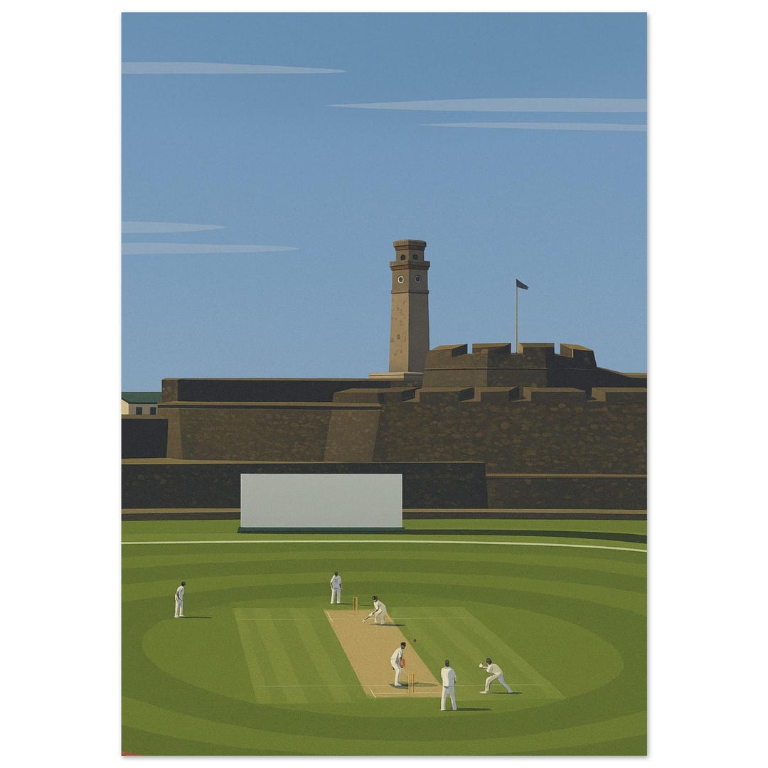 Galle Cricket Ground Poster – Minimalist Art Print | Sri Lanka Cricket ...