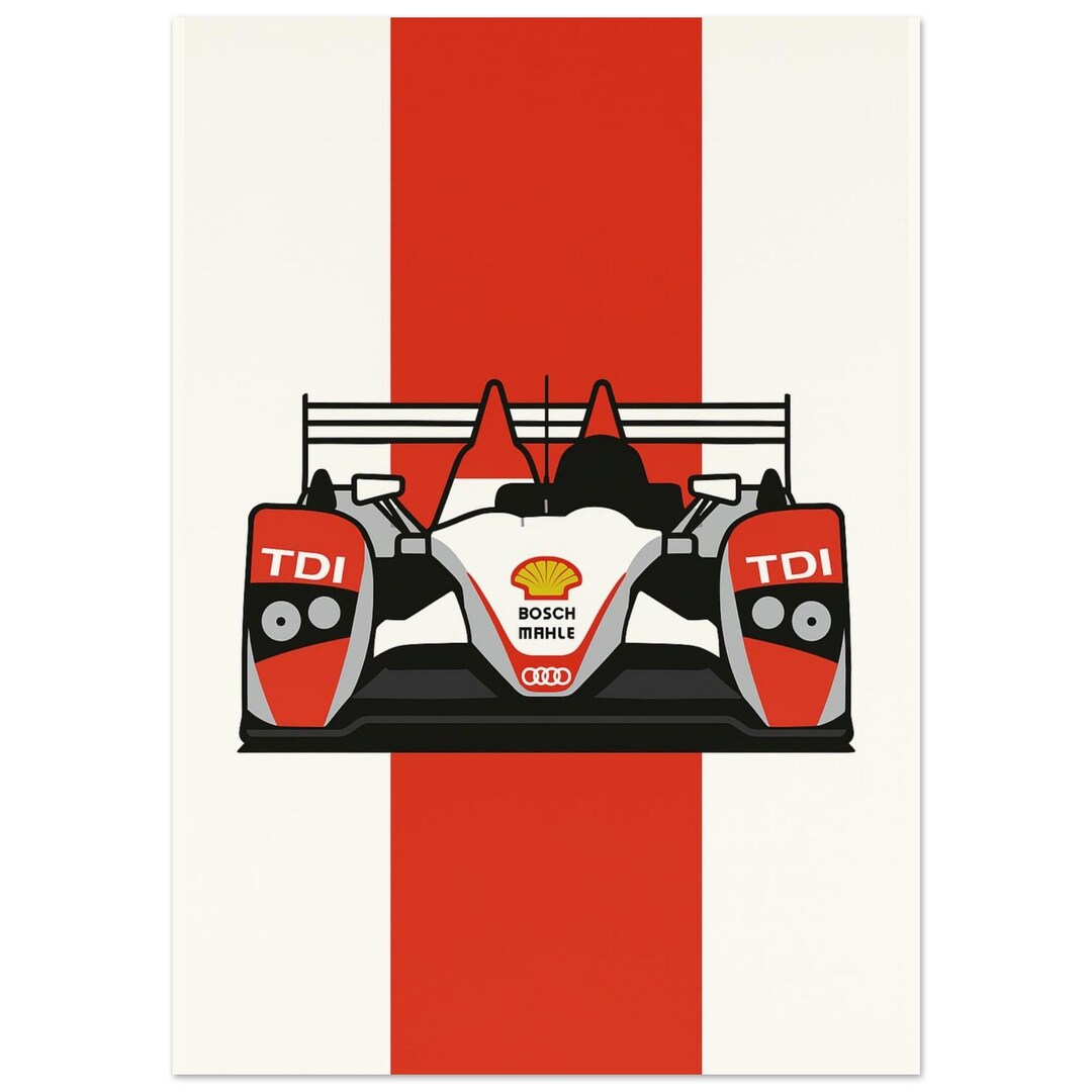 Audi R10 TDI Minimalist Poster | Le Mans Diesel Prototype Wall Art ...
