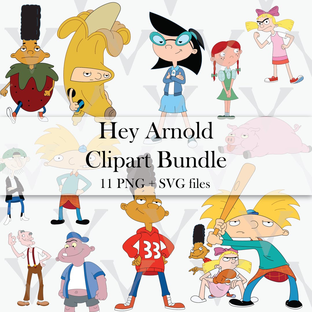 Hey Arnold Clipart Bundle Digital Download PNG SVG Vector Cartoon ...