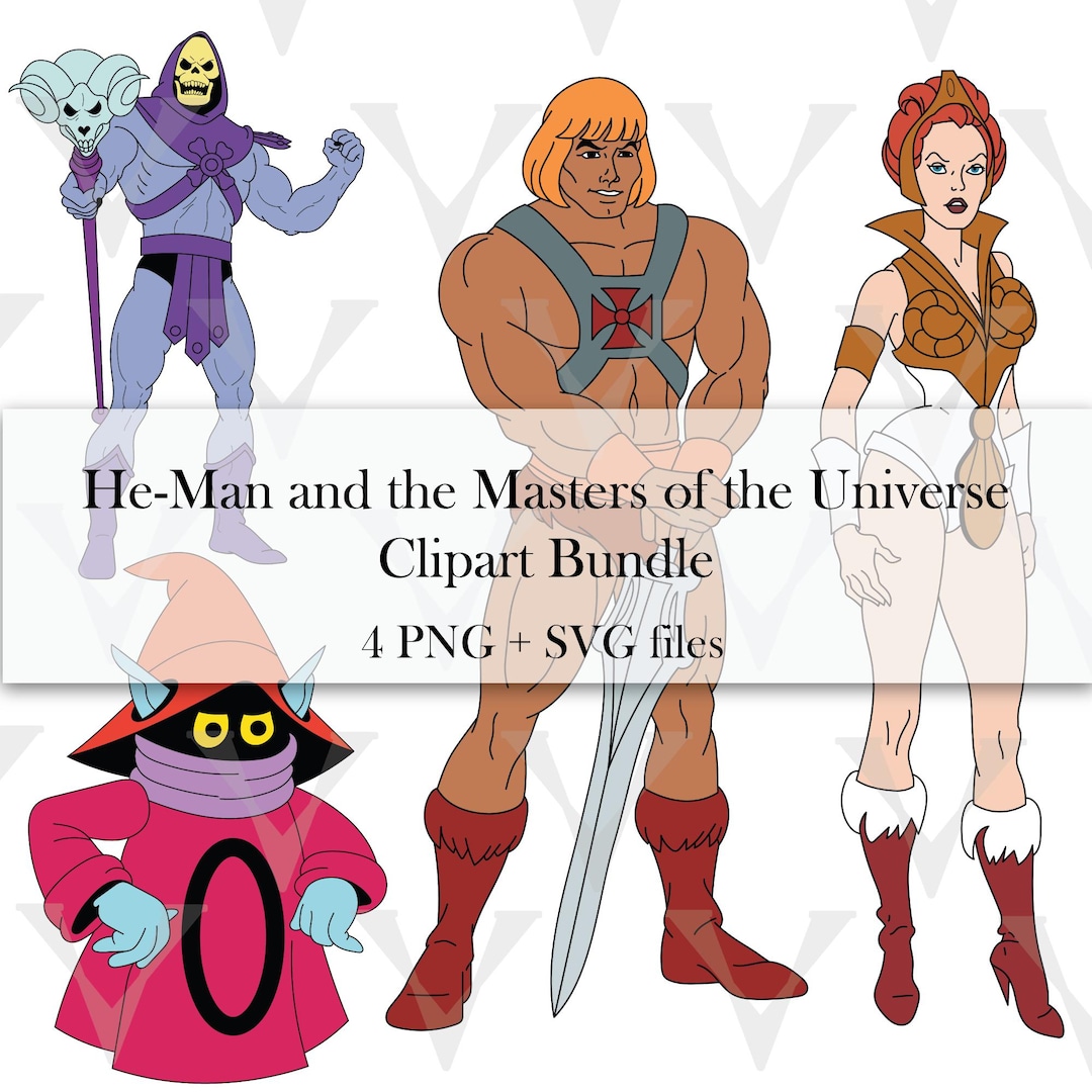He-man Clipart Bundle Digital PNG & SVG Retro 80s Cartoon Hero Cricut ...