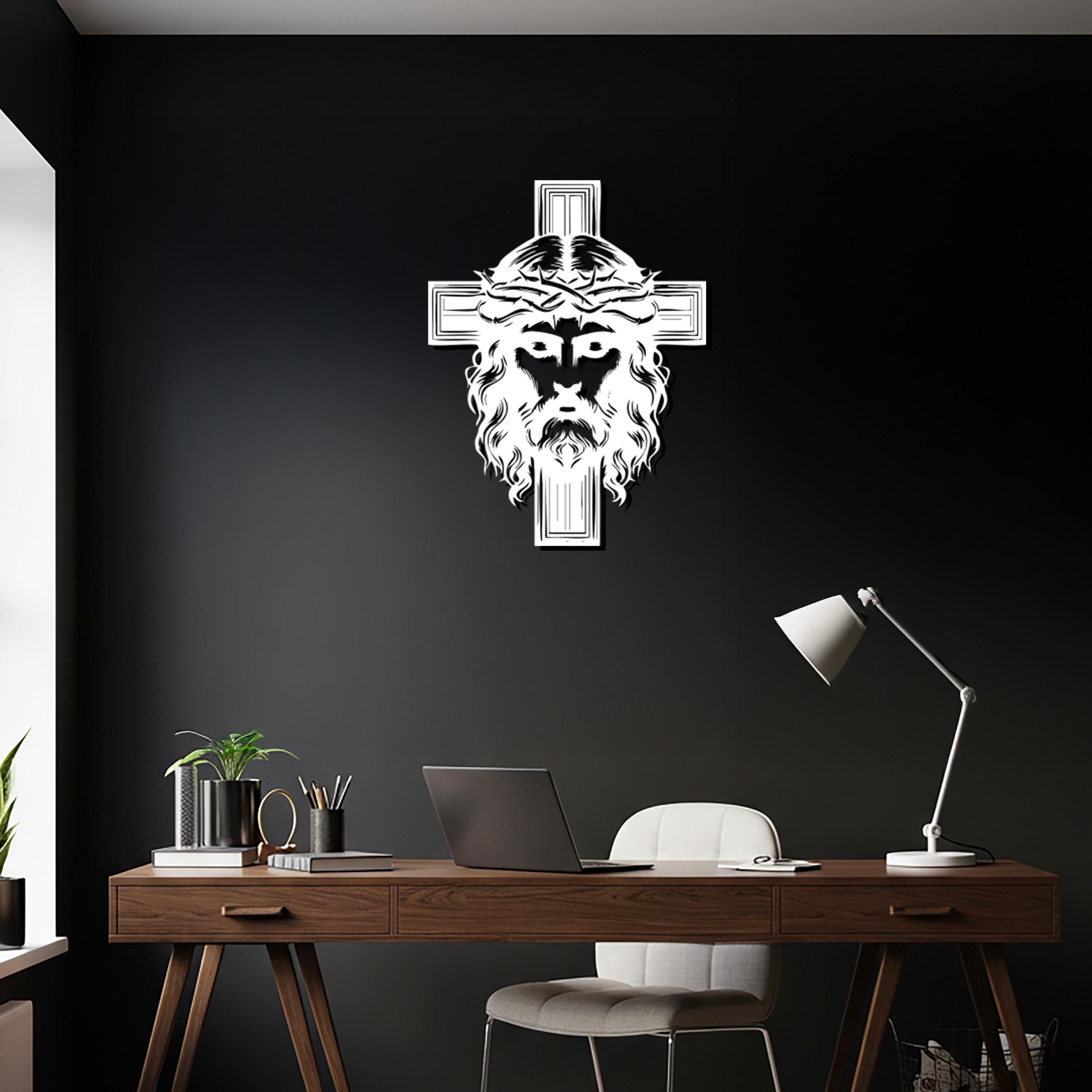 Jesus Christ Face Metal Wall Art - Religious Silhouette - Etsy