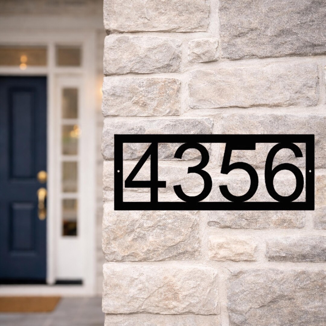 Modern Metal House Number Sign, Vertical Address Plaque - Etsy