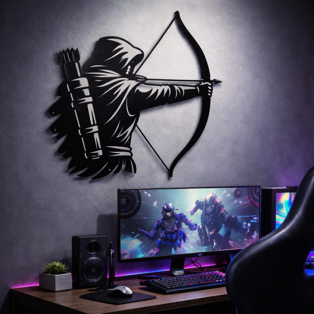 Archer Metal Wall Art, Medieval Gaming Room Decor - Etsy