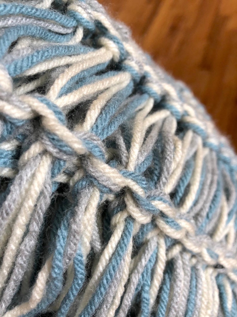 Denim Throw Lap Blanket Blue Knit Afghan Throw for Sectional - Etsy