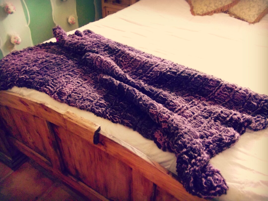 Purple Throw Purple Decor Purple Home Decor Small Afghan, Purple Home ...