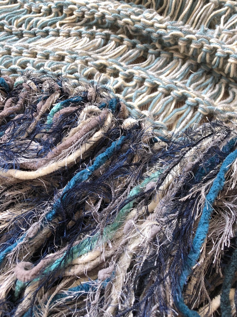 Denim Throw Lap Blanket Blue Knit Afghan Throw for Sectional - Etsy