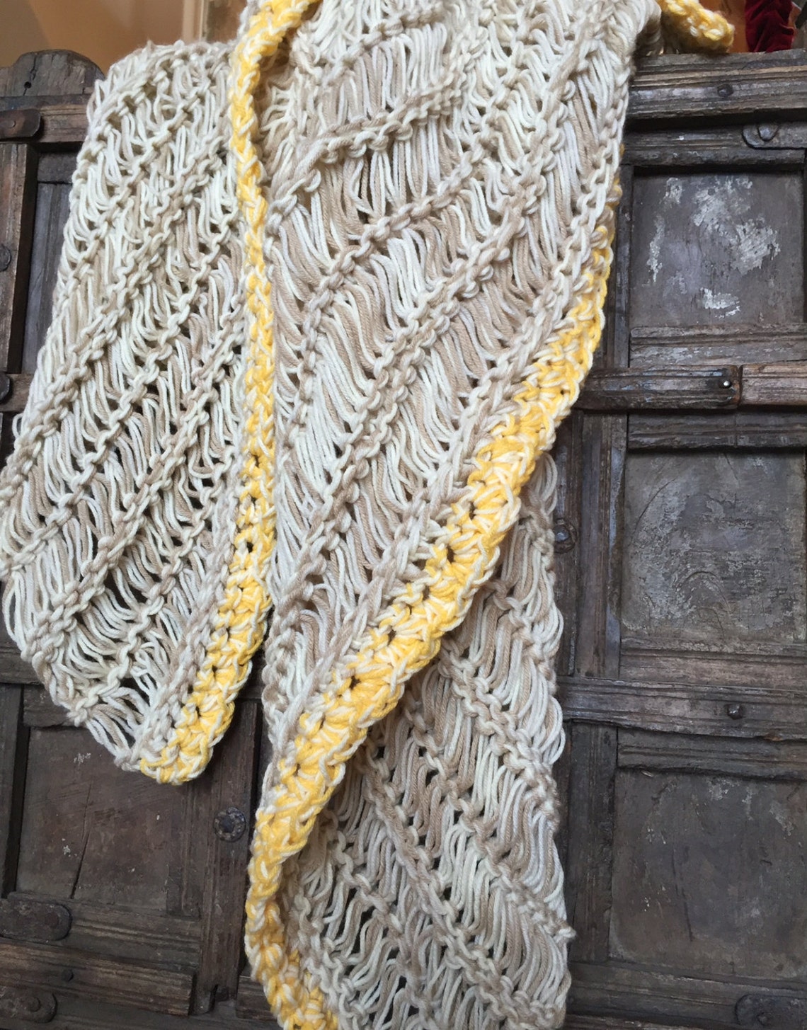 Rustic Modern Home Decor Knit and Crochet Blanket Throw Afghan | Etsy