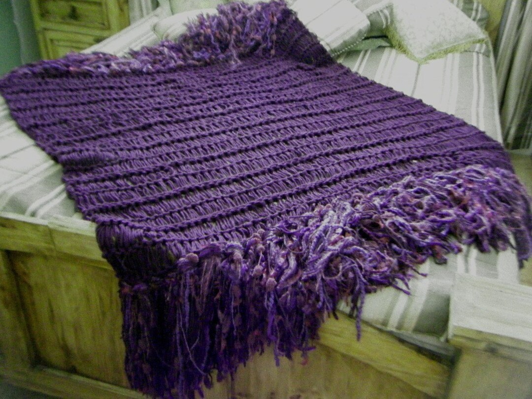 Deep Purple Blanket Purple Throw Blanket Dark Purple Home Decor Violet ...