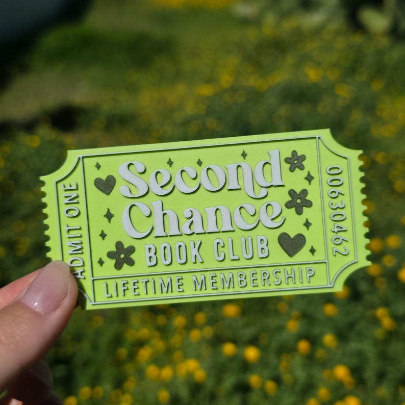 Bookish Ticket | Bookworm Shelf Decor | Book Club Ticket | 3D Printed ...