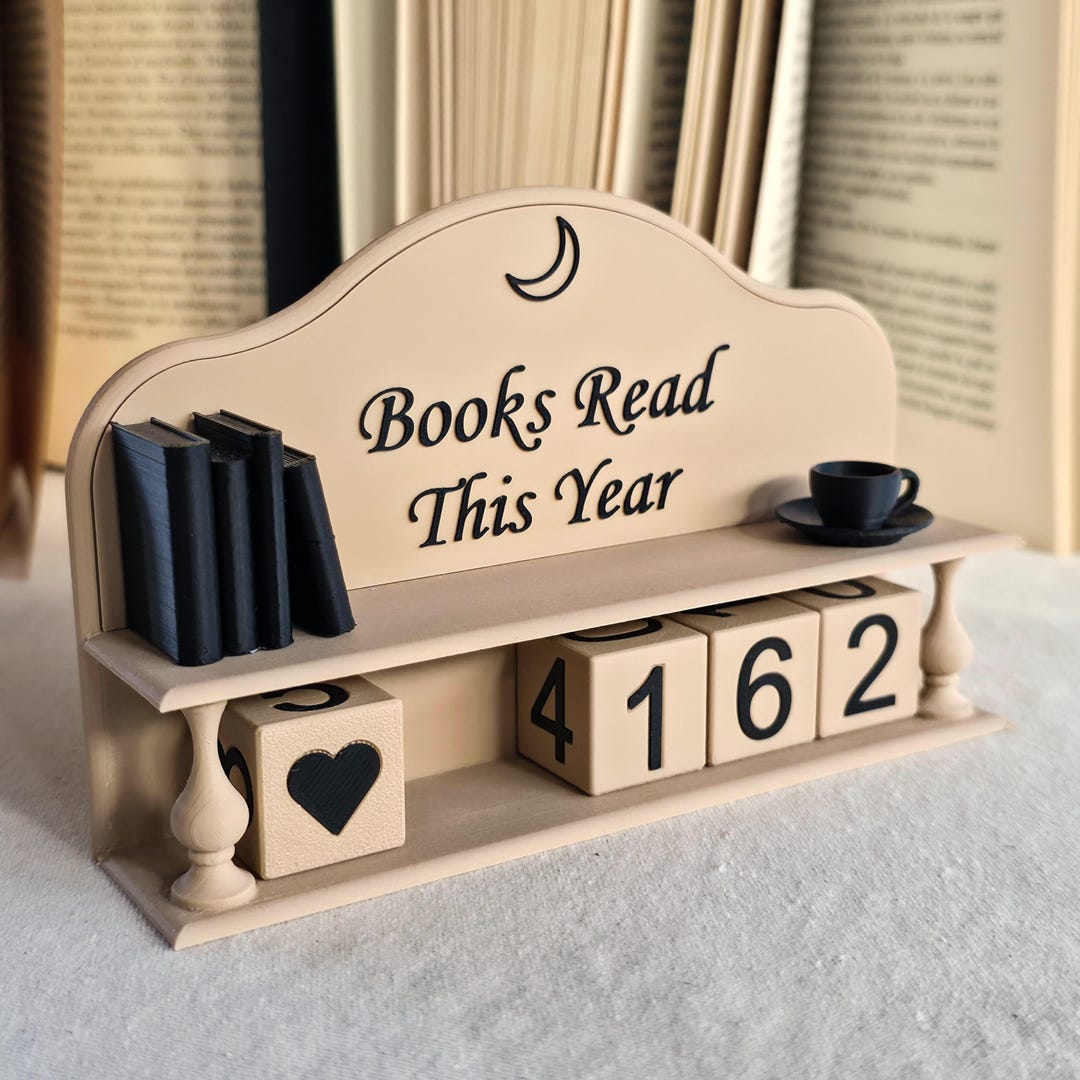 Book Counter - 3D Printed Reading Tracker - Books Read This Year - Etsy