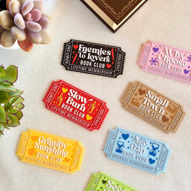 Bookish Ticket | Bookworm Shelf Decor | Book Club Ticket | 3D Printed ...