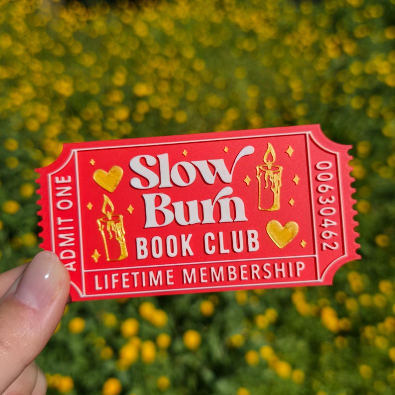 Bookish Ticket | Bookworm Shelf Decor | Book Club Ticket | 3D Printed ...