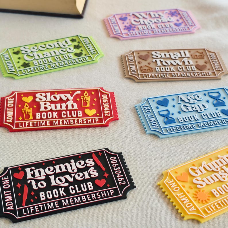Bookish Ticket | Bookworm Shelf Decor | Book Club Ticket | 3D Printed ...