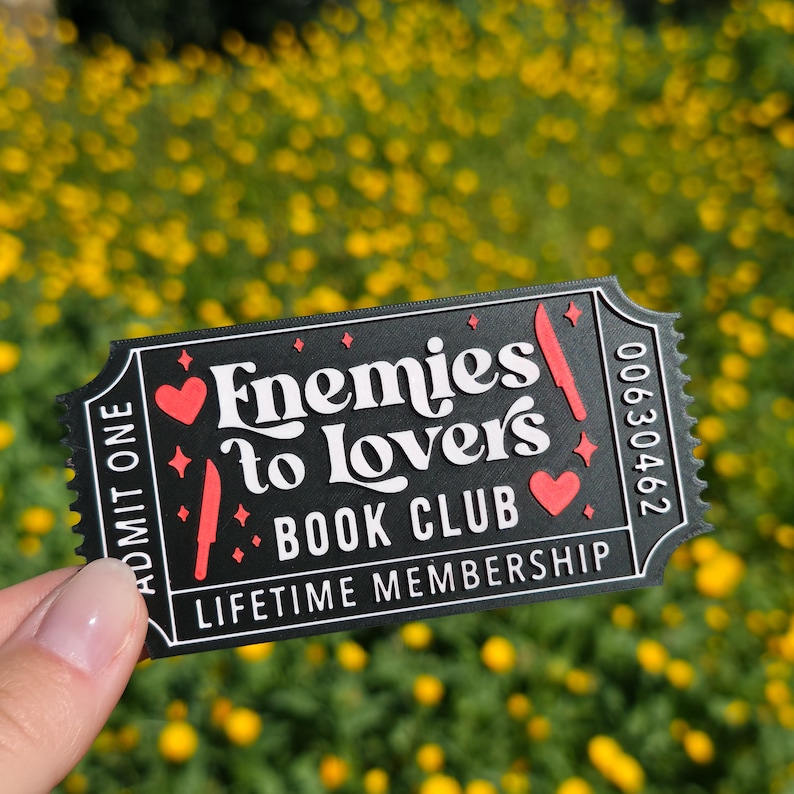 Bookish Ticket | Bookworm Shelf Decor | Book Club Ticket | 3D Printed ...