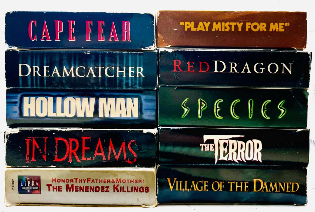 90's Horror VHS Movies, Cape Fear, in Dreams, Species, Village of the ...