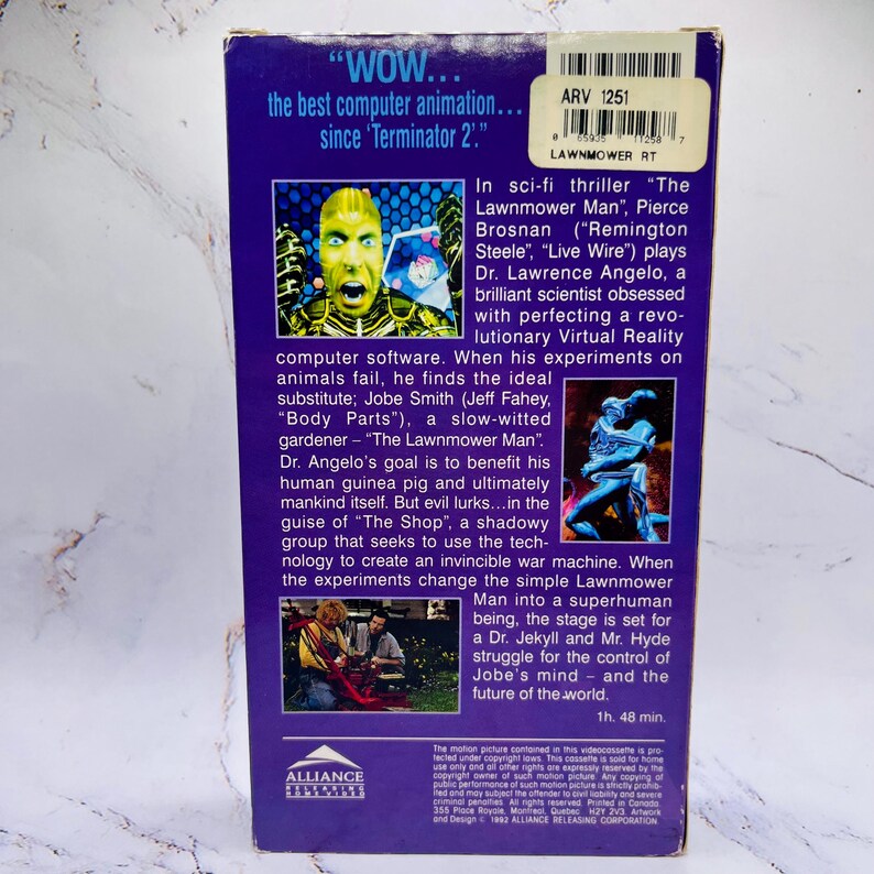 Lawnmower Man (VHS, 1992) Sci-fi Horror Movie - Etsy