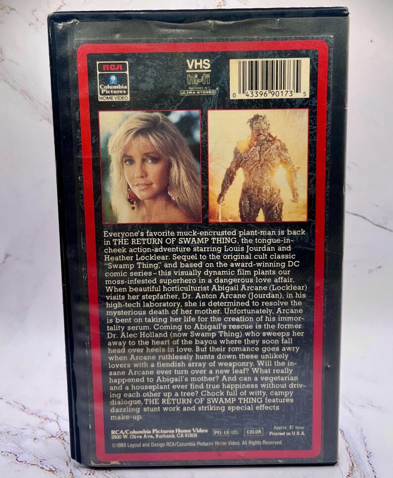 Return of Swamp Thing VHS: 80s Horror B-movie, Heather Locklear - Etsy