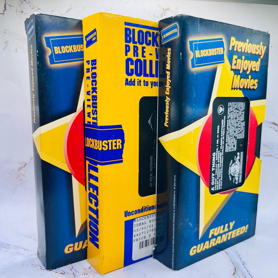 Original Blockbuster Video VHS Movies, in Nostalgic Pre-viewed Sleeves ...