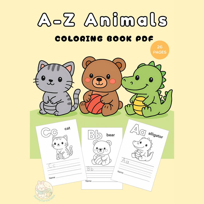 A-Z Animal Alphabet Coloring Book PDF | Tracing and Coloring Pages for ...