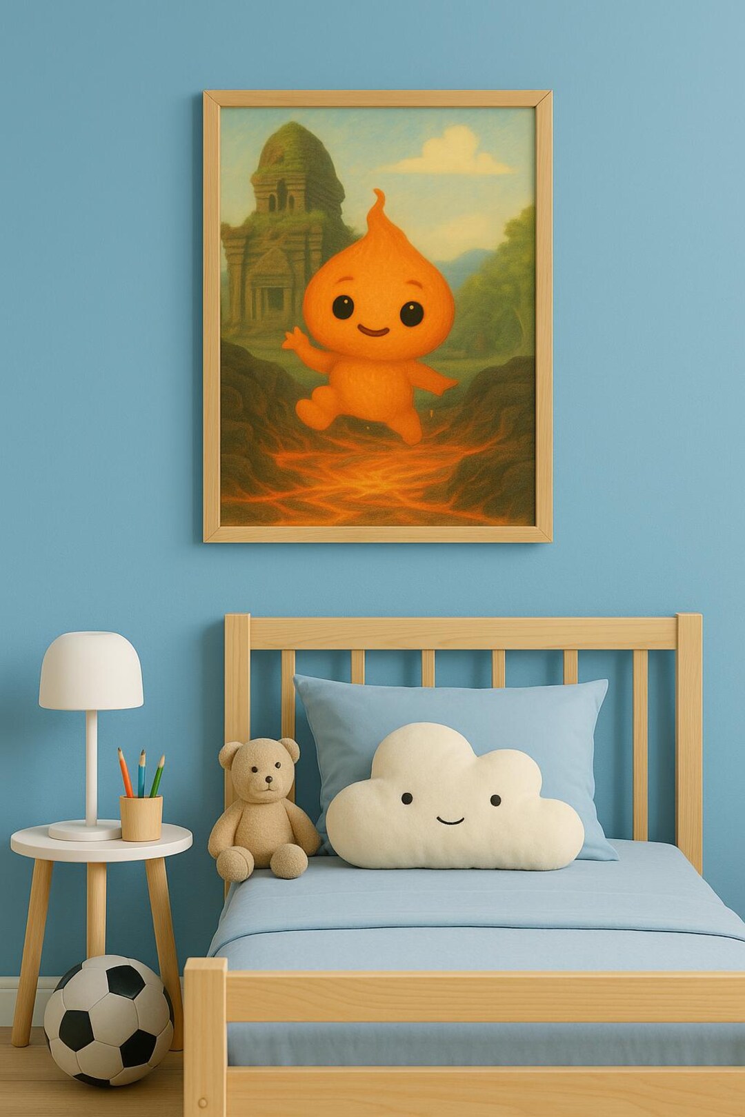 Emblin the Fire Elemental - A4 & A3 Digital Wall Art – Playful ...
