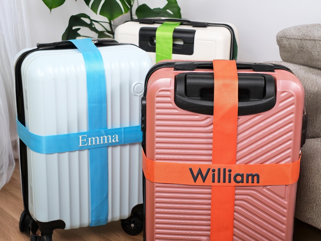 Custom Embroidered Luggage Strap: Personalized Travel Bag Security - Etsy