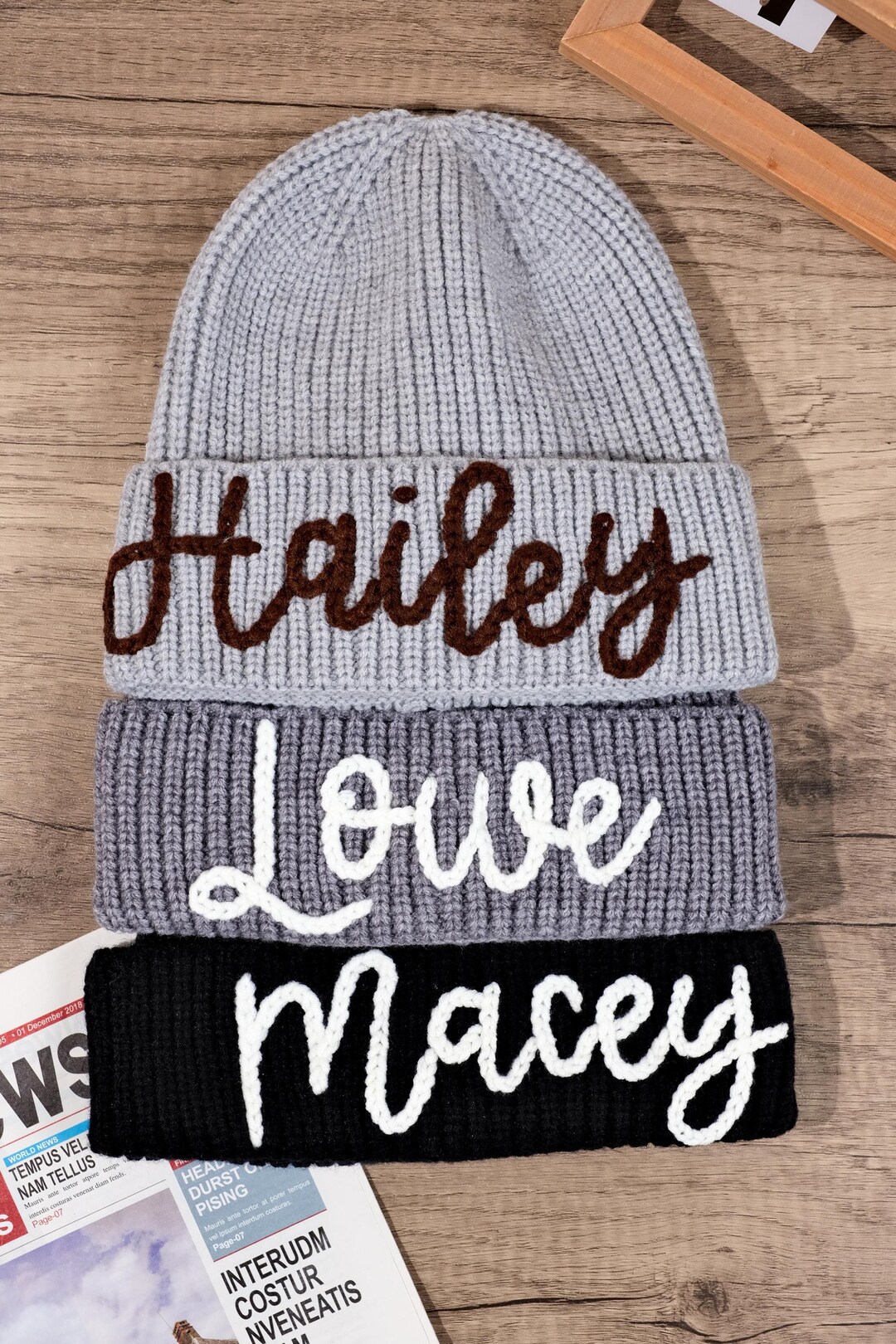 Custom Embroidered Kids Hat – Personalized Knit Beanie, Winter Gift for ...