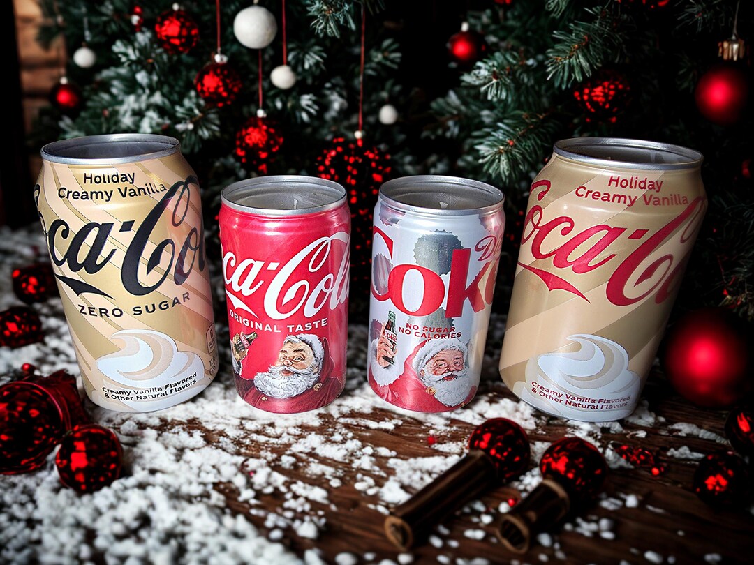 Coke Scented Mini Can Candle With Santa | Diet Scented Coke Christmas ...