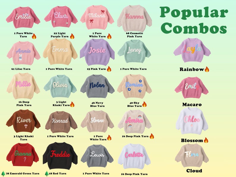 Personalized Hand-embroidered Baby Sweater: Custom Name, Keepsake Gift ...