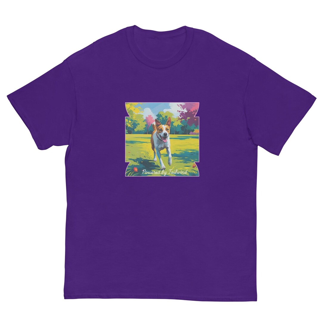 Dog Powered by Tailwind Unisex Classic Cotton T-shirt, Streetwear ...