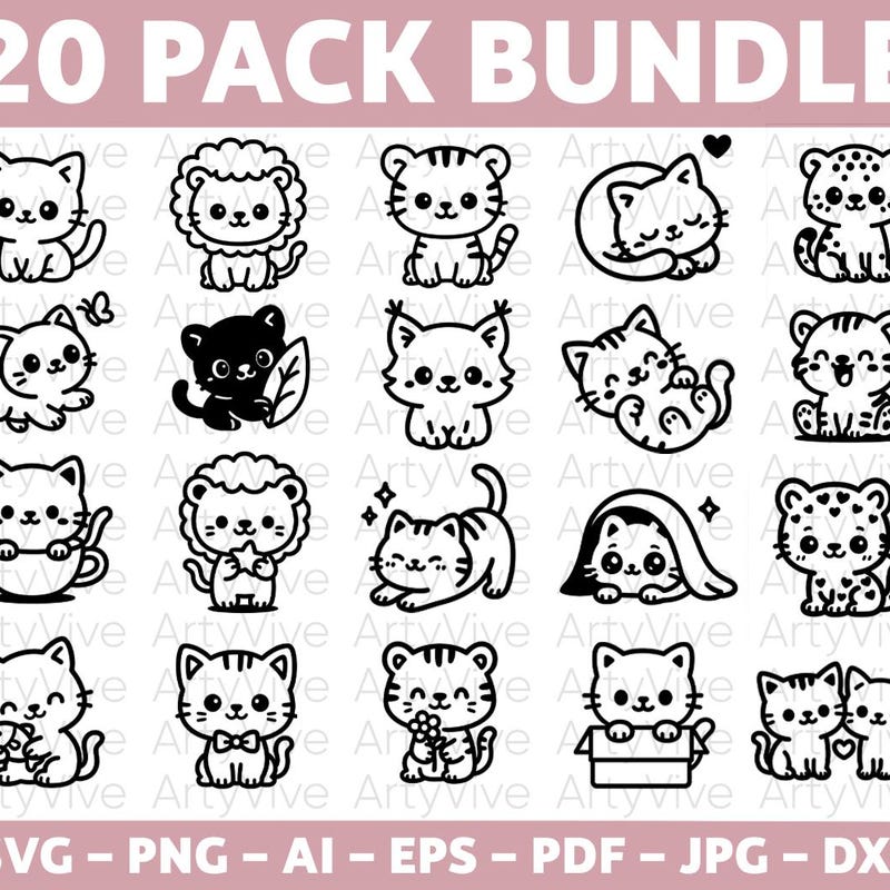 Hello Kittys Outline Svg - Etsy