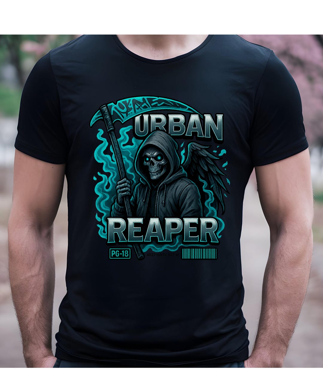 Urban Reaper Graphic Tee | Grim Reaper Illustration - Etsy
