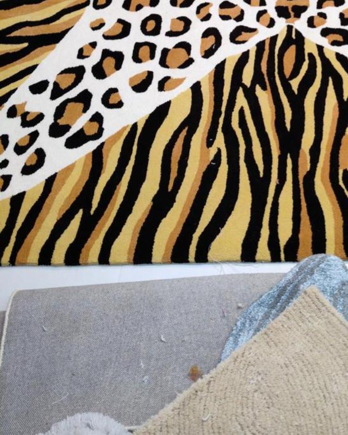 Animal Print Wool Area Rug, Modern Leopard Tiger Design - Etsy