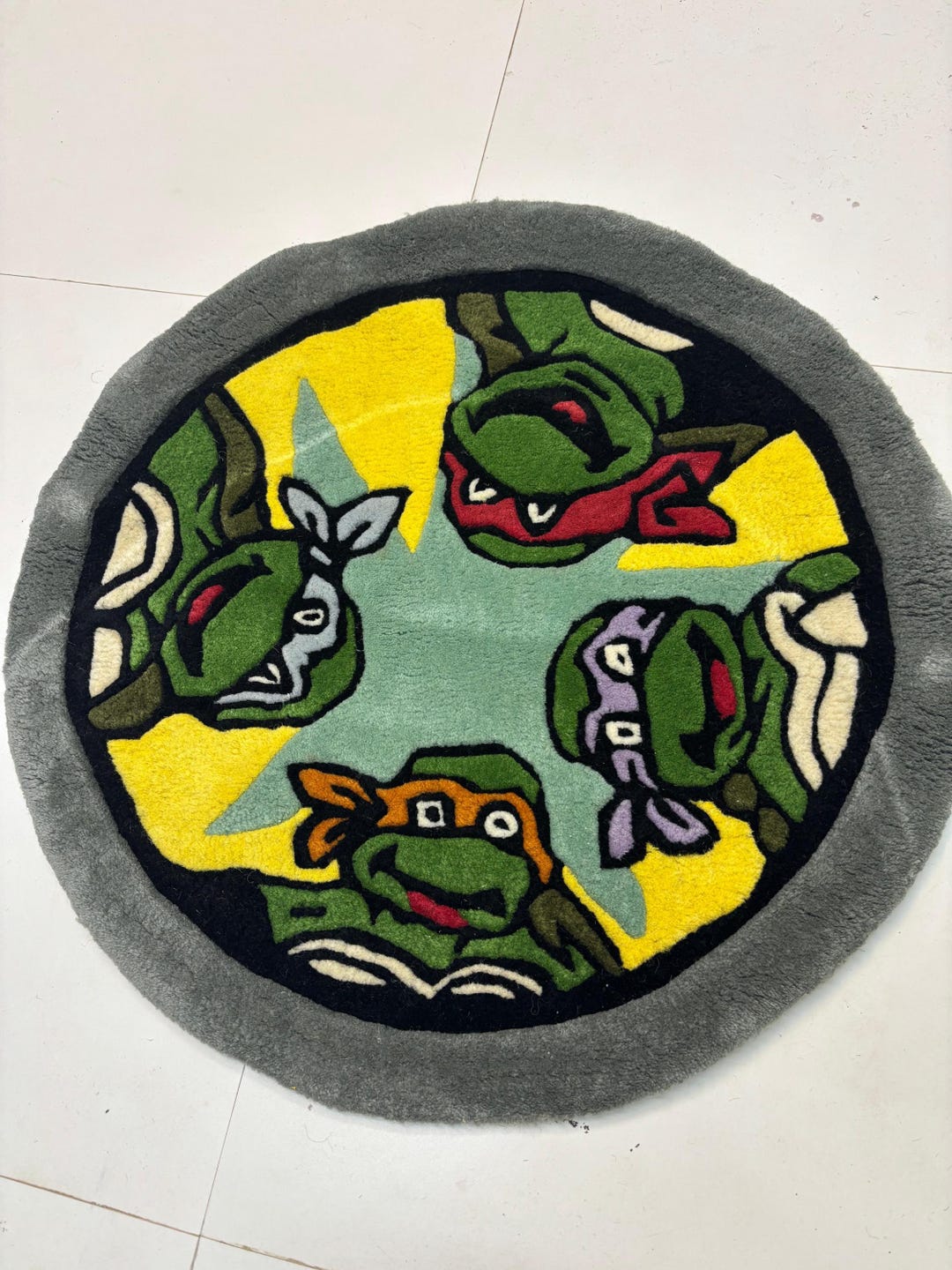 Hand Tufted Teenage Mutant Ninja Turtles Wool Rug, Kids Playroom Decor ...