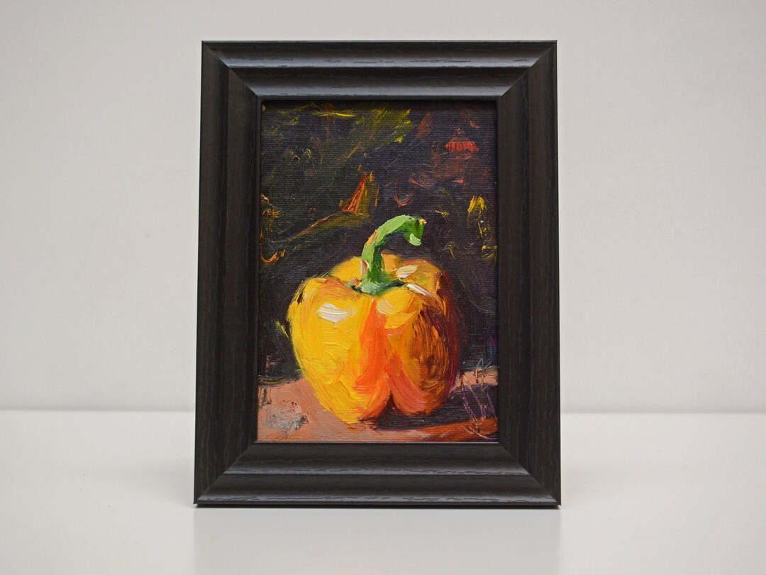 Yellow Pepper Painting Wall Art Impasto Bell Pepper Artwork Oil ...
