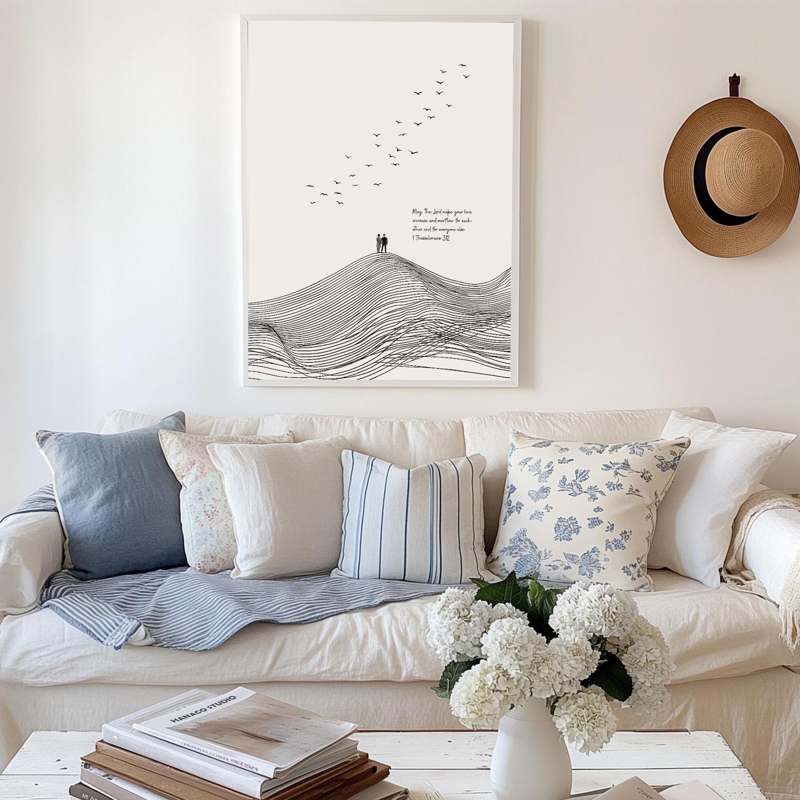 Couple Scripture Art, 1 Thessalonians 3:12 Art Print, Modern Christian ...