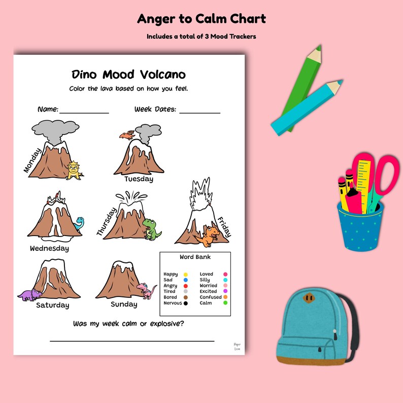 Printable Dinosaur Coping Toolkit for Kids • Emotional Regulation ...