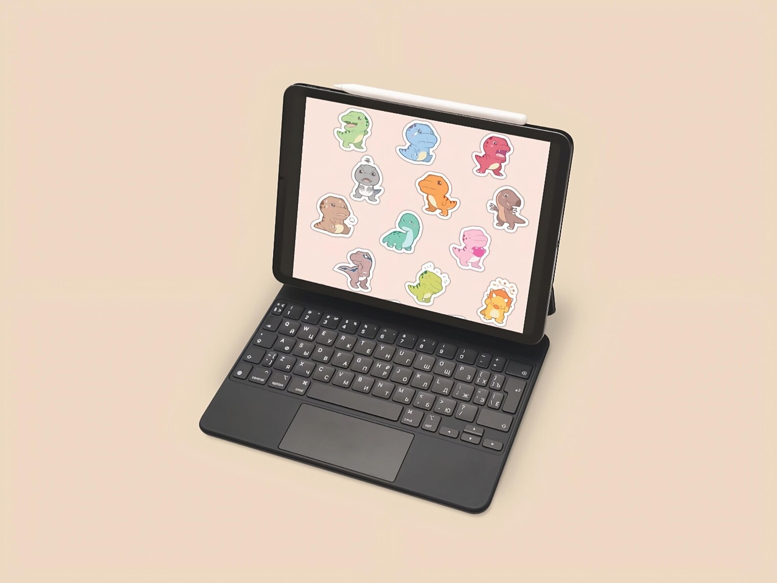 Dino Sticker Bundle – Printable & Digital Stickers | Color + Grayscale ...