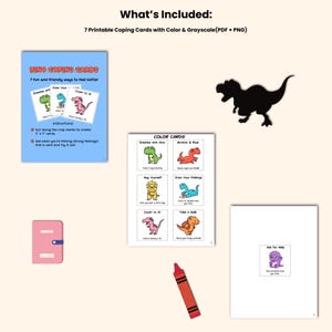 Dino Emotion Cards – Printable Emotional Support Tool for Kids (7 ...